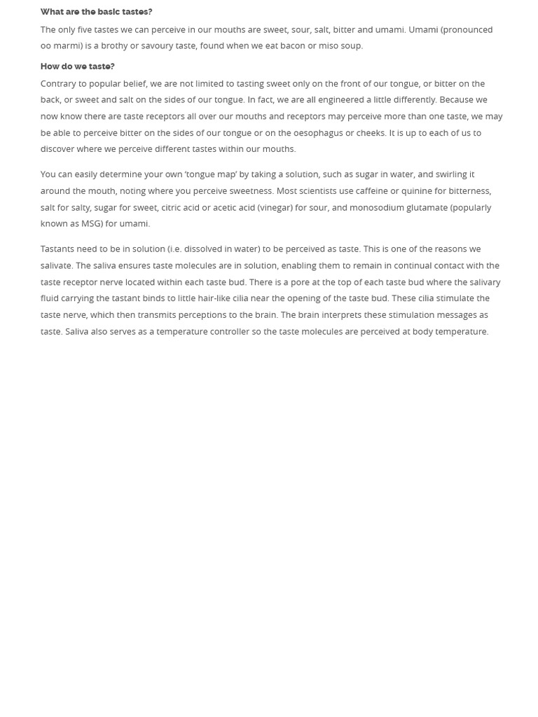 Taste, Smell and Flavour - How It All Works - Healthy Food Guide | PDF ...