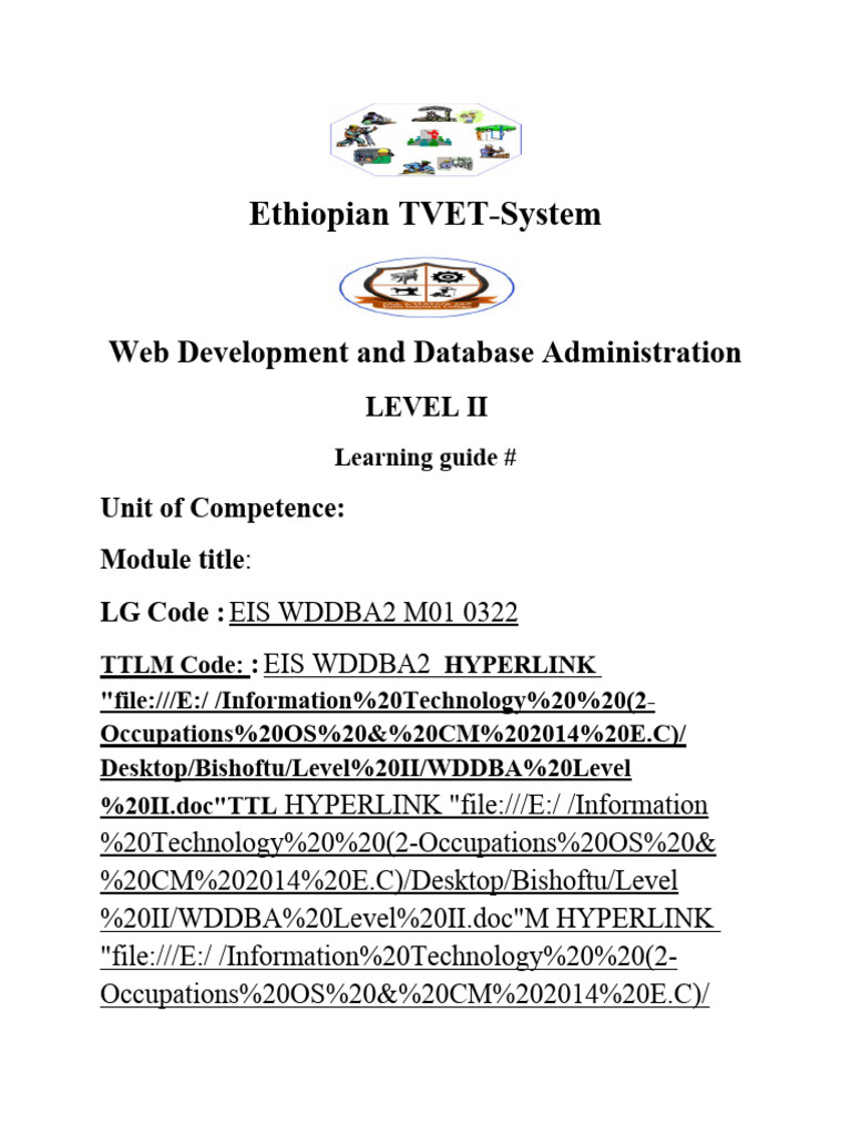 Ethiopian TVET-System: Web Development and Database Administration ...