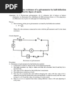 Exp 4 - Galvanometer Resistance - Half Deflection Method | PDF | Electromagnetism | Electricity