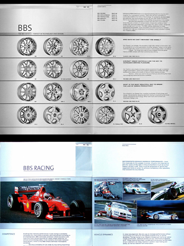 Bbs Wheels Range 1999 Ilustrated Catalog | PDF