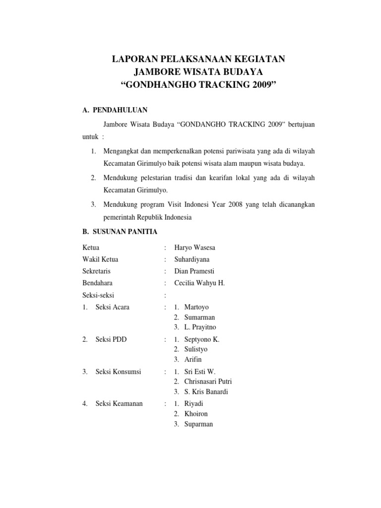 Contoh Laporan Kegiatan Pdf