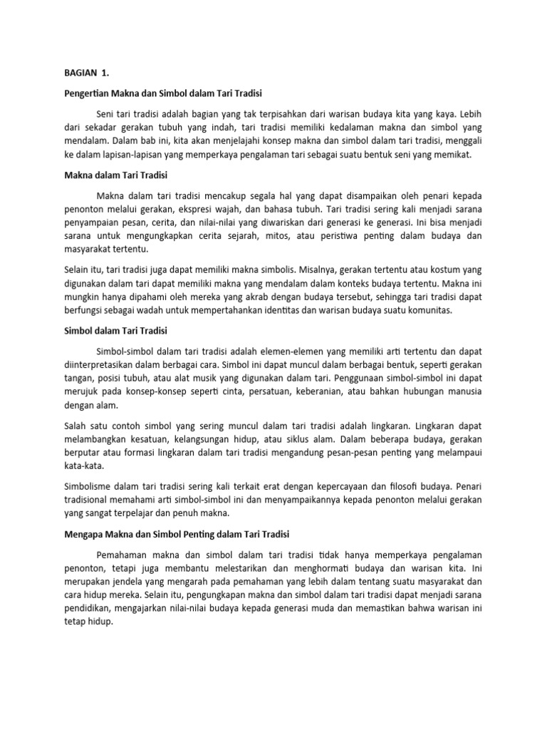 Pengertian Makna Dan Simbol Dalam Tari Tradisi | PDF | Seni