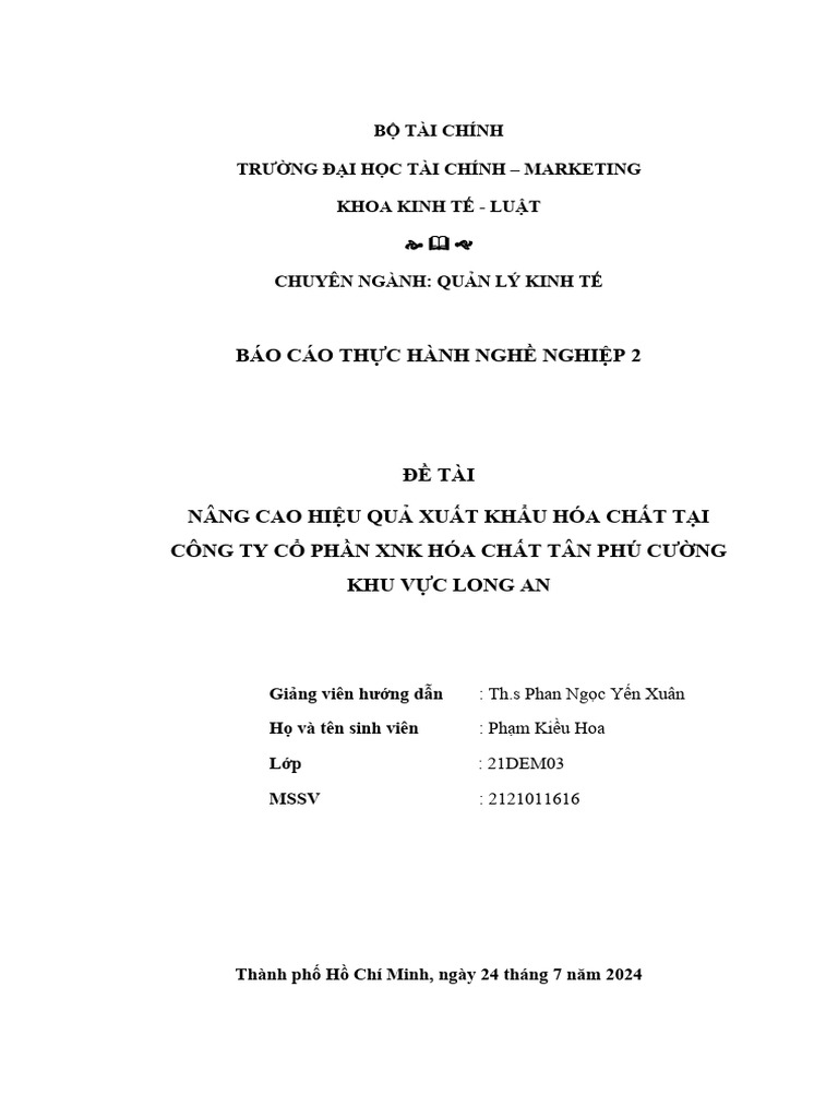 THNN2 - Phạm Kiều Hoa - HK2 - 2024 | PDF