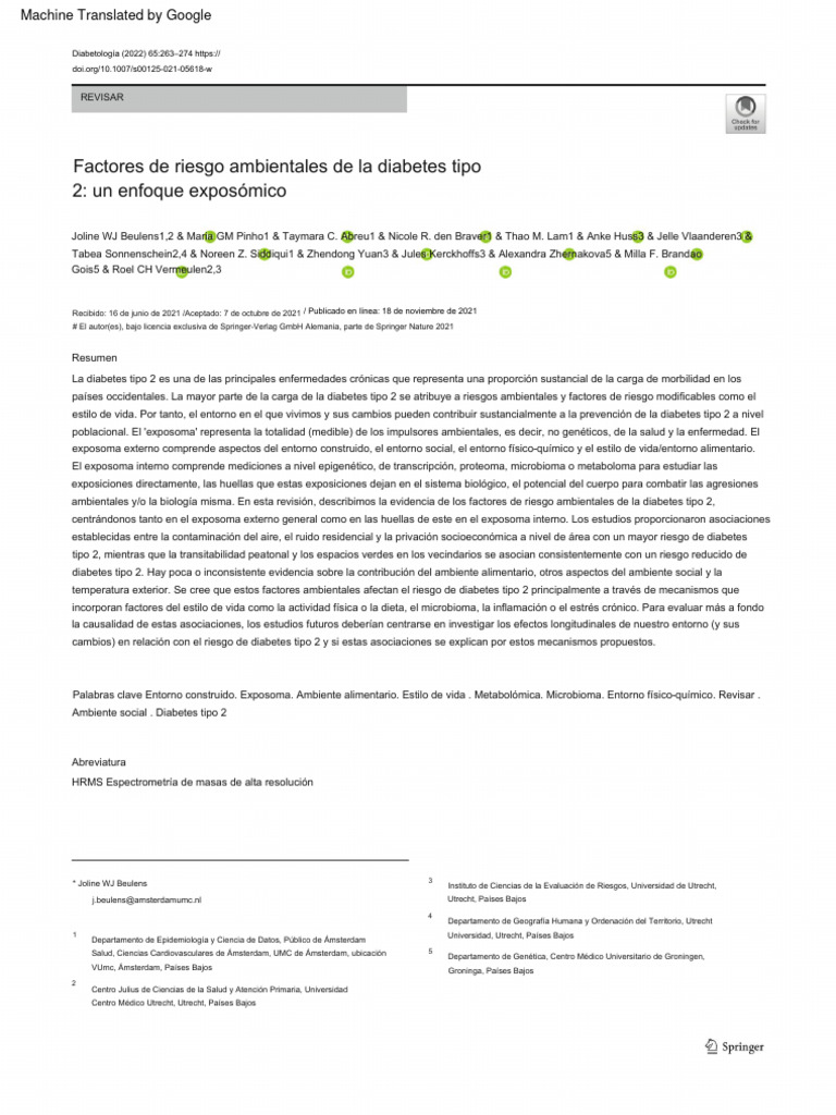 Factores Ambientales en Diabetes Mellitus - Exposoma 3 | PDF | Diabetes ...