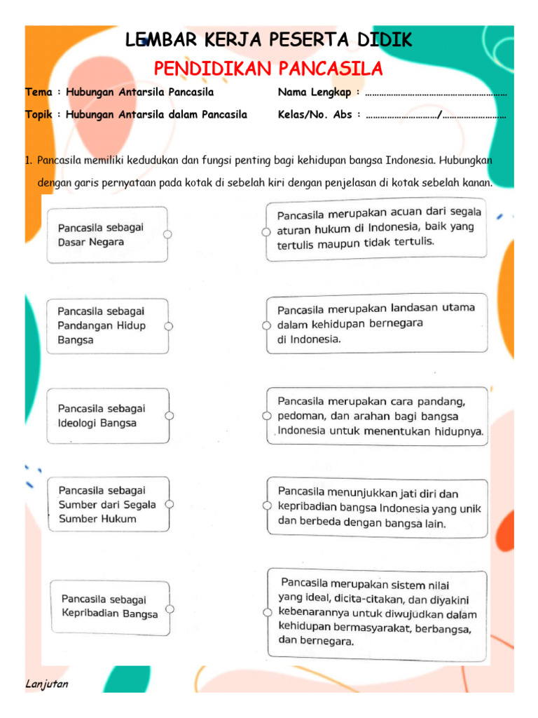 LKPD Hubungan Antarsila Dalam Pancasila | PDF