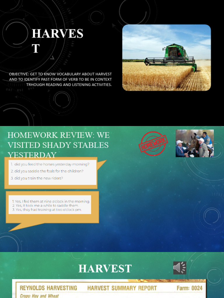 Harvest (Past) | PDF | Hay | Wheat