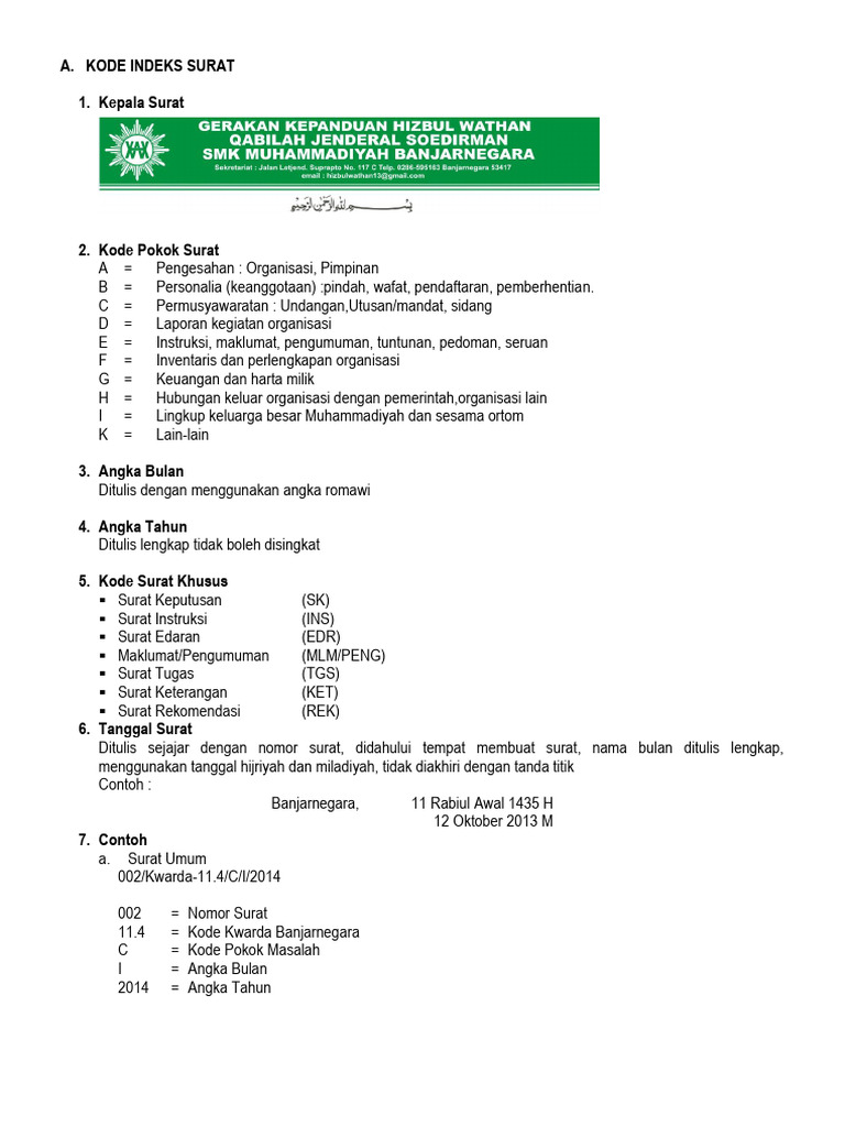 Kode Indeks Surat Kwarda | PDF