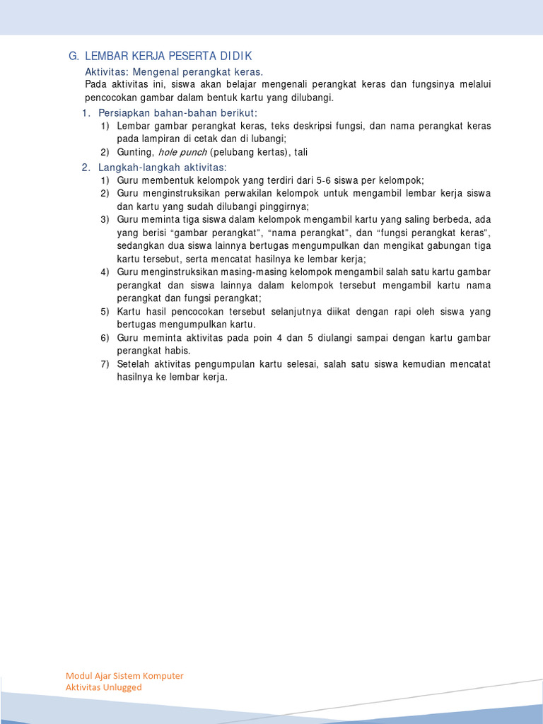 Lembar Kerja Pertemuan 1 | PDF