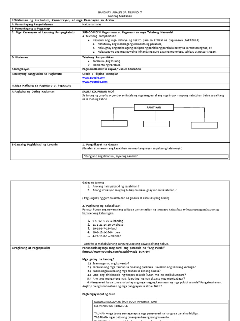 Lessonplan DTOT | PDF
