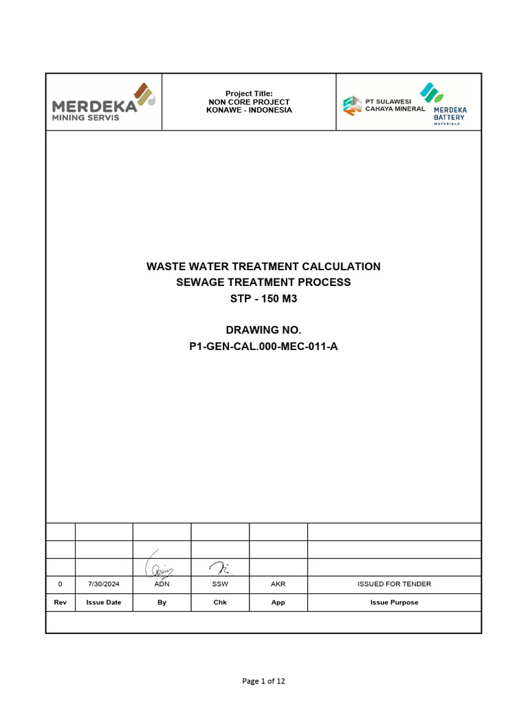 p3 STP Cal.003 Mec 002 STP STP Calculation | PDF | Pipe (Fluid ...