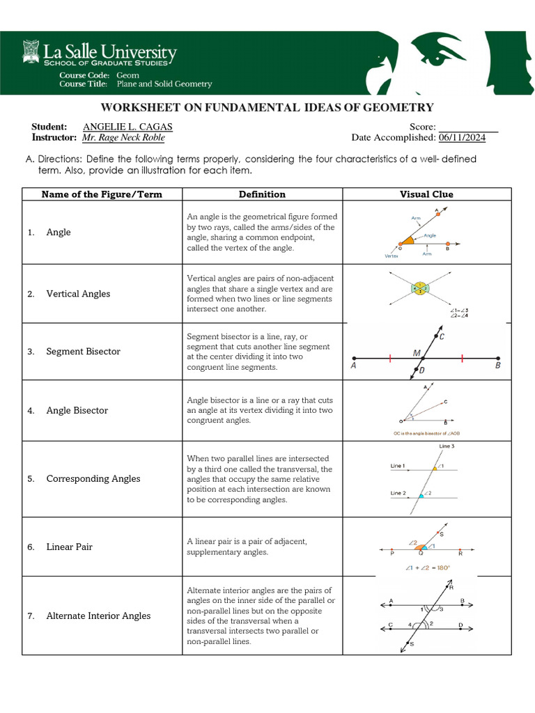 Module 1 Activity 2 Cagas, Angelie | PDF | Line (Geometry) | Angle