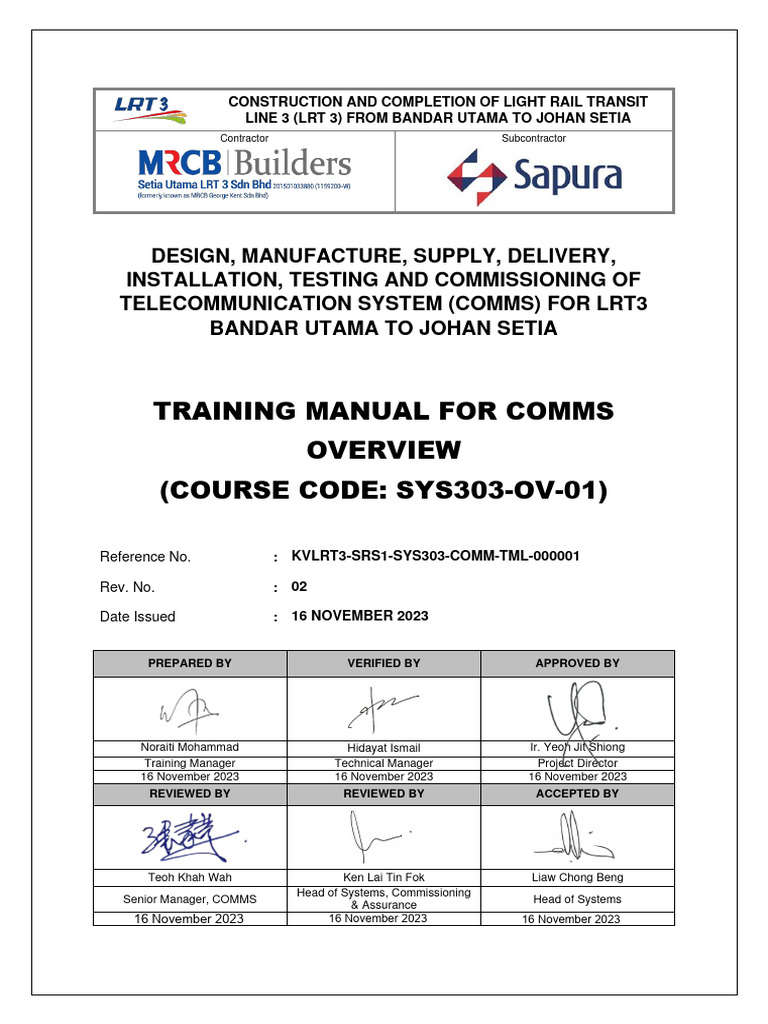 LRT3 COMMS Training Manual | PDF | Scada | Closed Circuit Television
