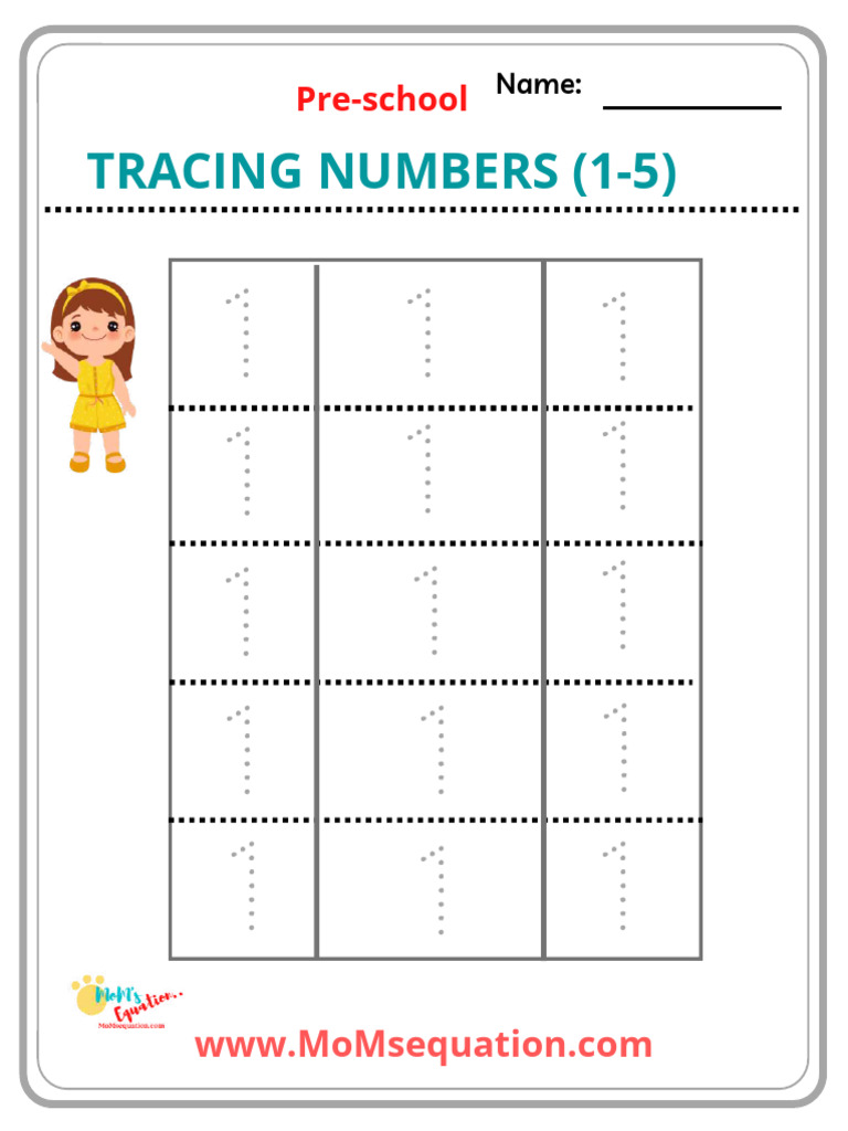 Preschool Number Tracing Worksheets | PDF