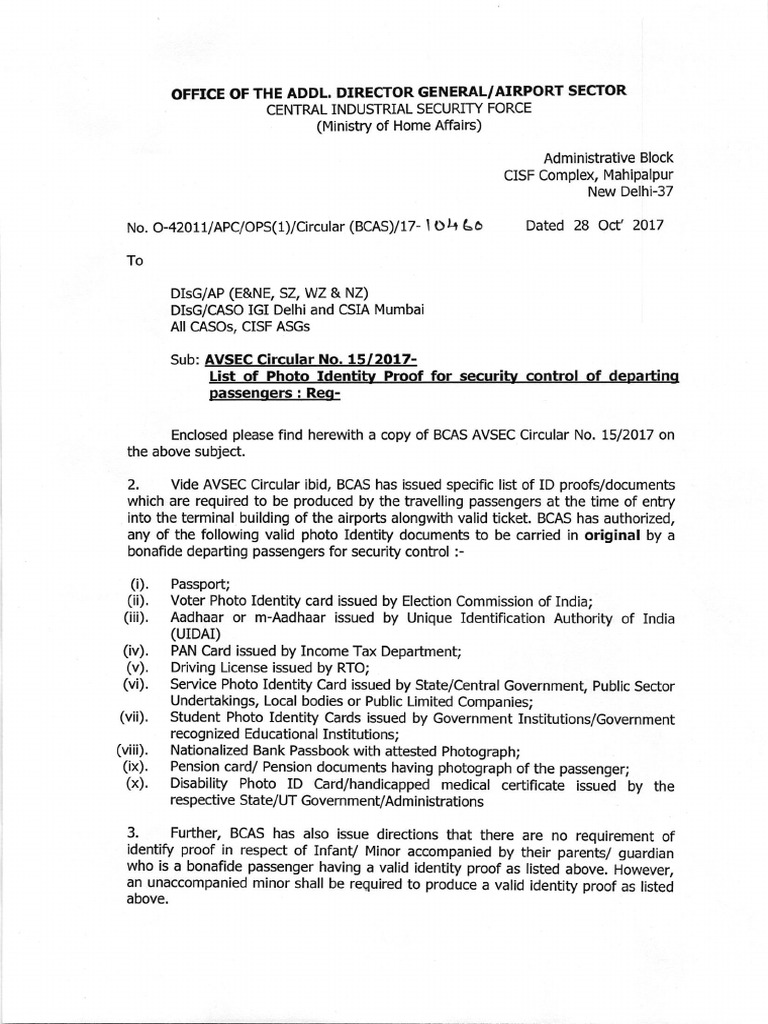 AC-15-2017-List of Photo Identity Proof | PDF | Identity Document ...