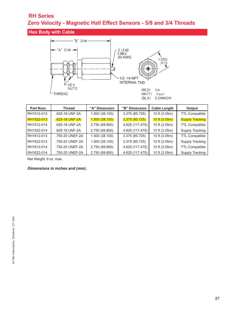 Aitek Active Speed Sensor | PDF