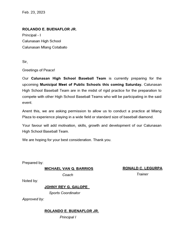 Letter For Practice | PDF