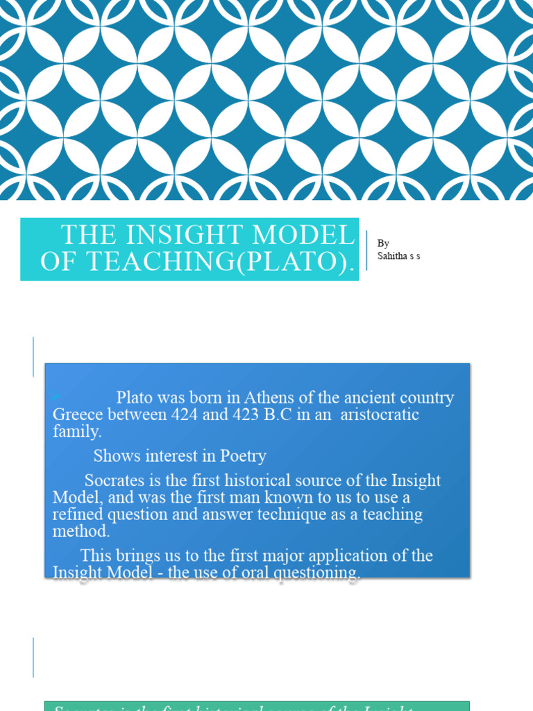Plato's Insight Teaching Model Explained | PDF | Knowledge | Thought