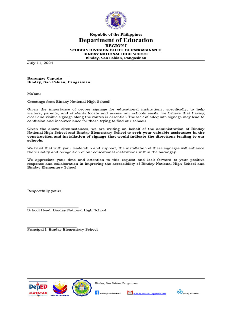 Request For Signage | PDF