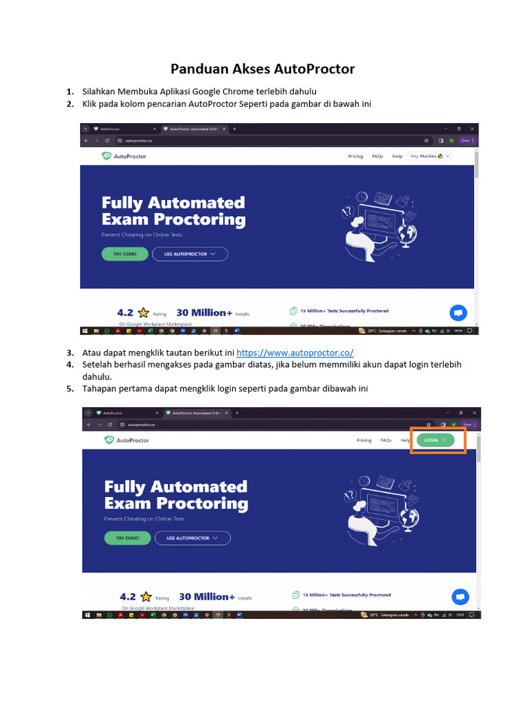 Panduan Akses AutoProctor Lengkap | PDF | Karier & Perkembangan | Bisnis