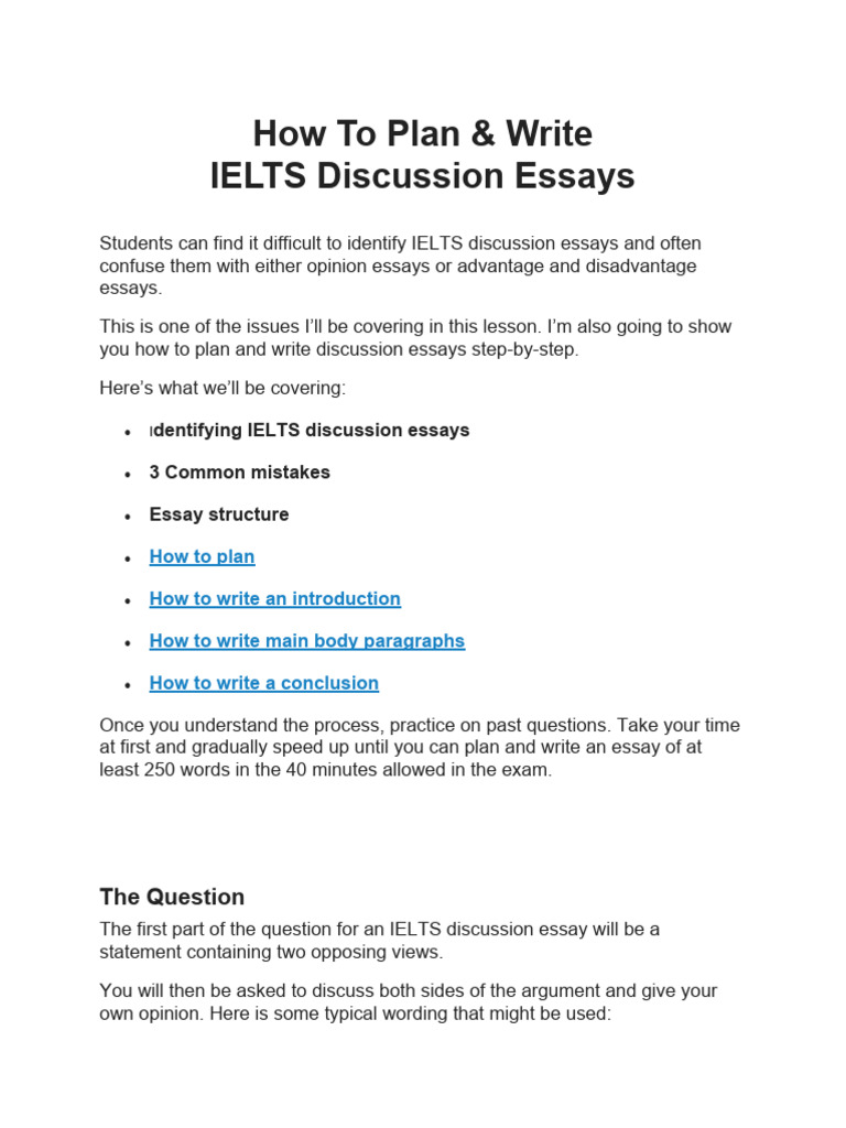 How To Plan DISCUSSION ESSAY | PDF | Essays | Argument