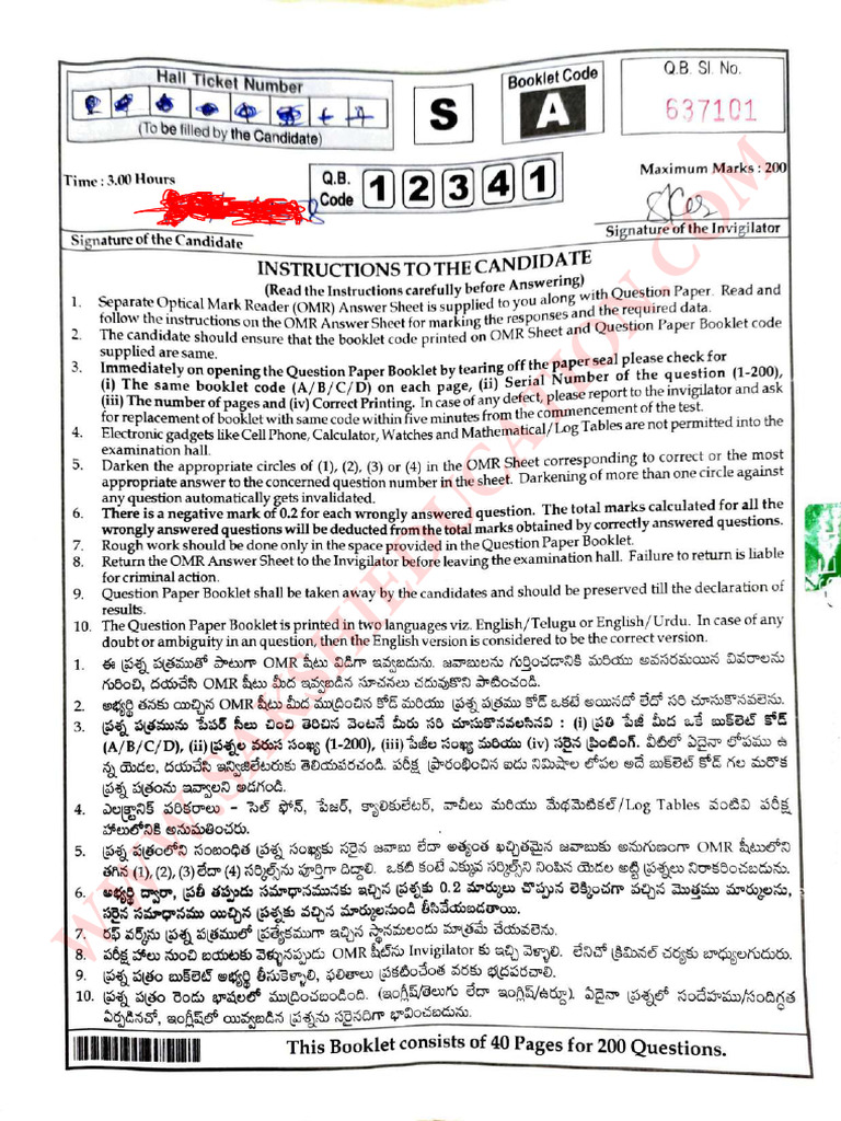 TS Constable Question Paper Key 2022 | PDF