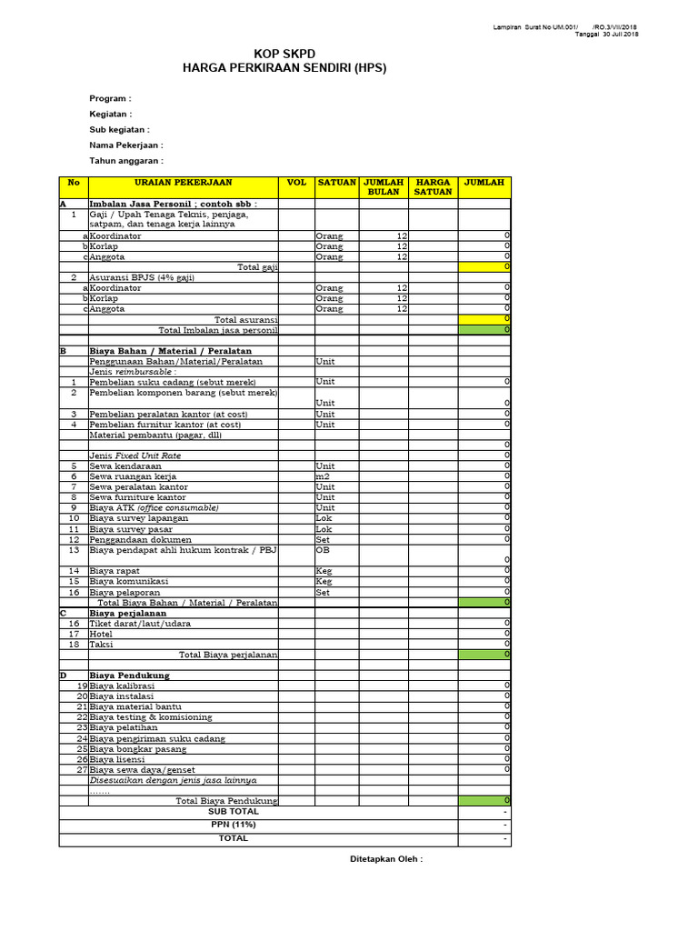 Contoh HPS Jasa Lainnya | PDF