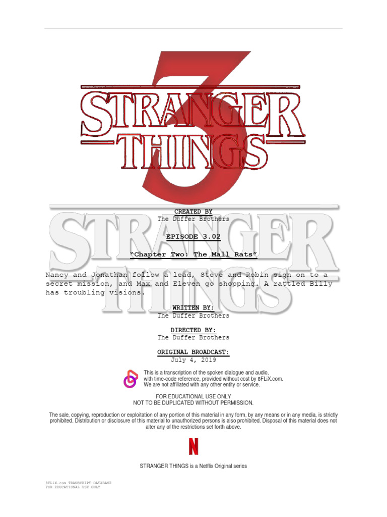 Stranger Things: The Mall Rats Episode | PDF