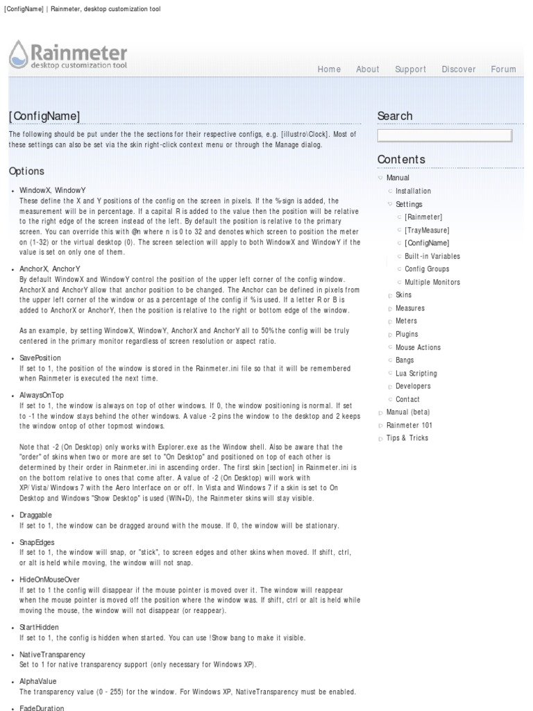 Config Name) - Rain Meter, Desktop Customization Tool | PDF | Microsoft ...