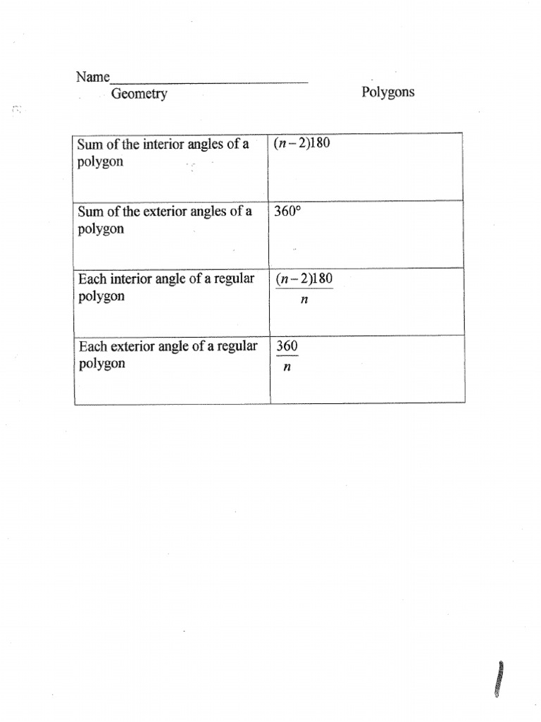 Polygon Angle Measures Worksheet | PDF | Polygon | Angle
