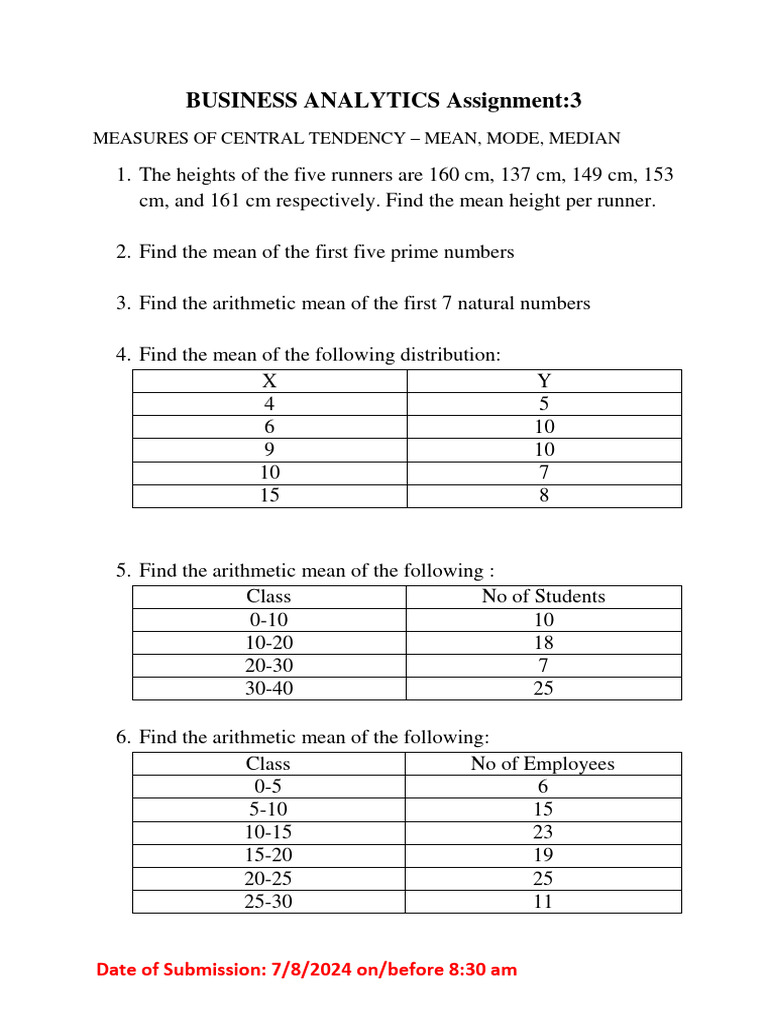 Business Analytics - Assignment 3 | PDF | Skewness | Standard Deviation