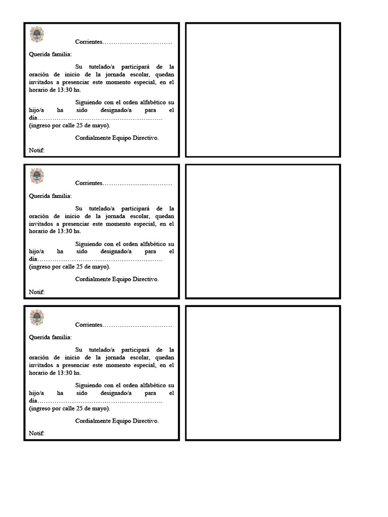 Comunicado Arrío y Oración | PDF
