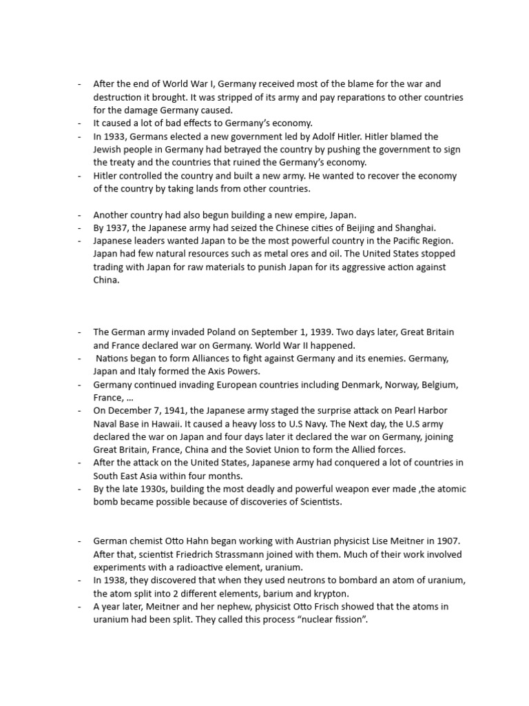 Hiroshima and Nagasaki Summary | PDF | Allies Of World War II | World ...