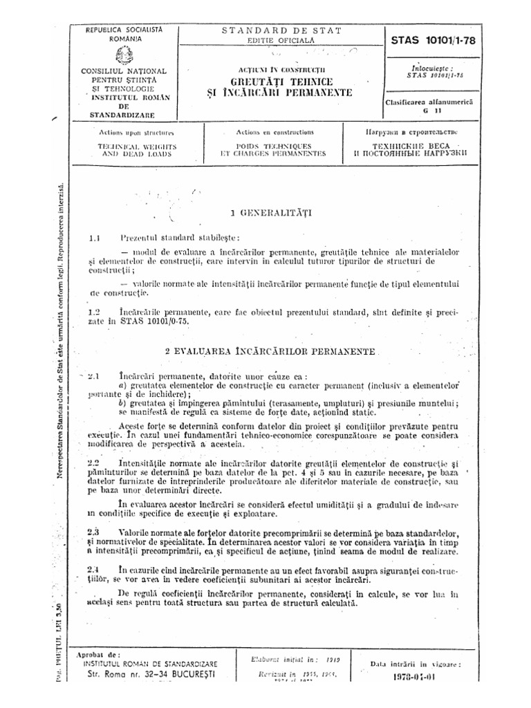 Stas 10101 1 78 Greutati Tehnice Si Inca | PDF