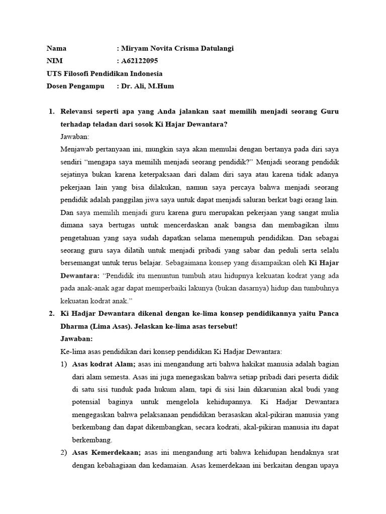 Uts Filosofi Pendidikan | PDF