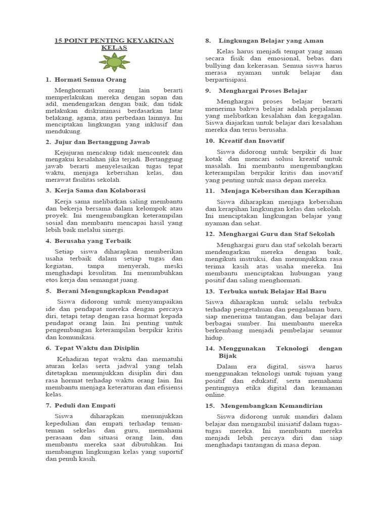 15 Prinsip Kunci Etika di Kelas | PDF | Karier & Perkembangan ...