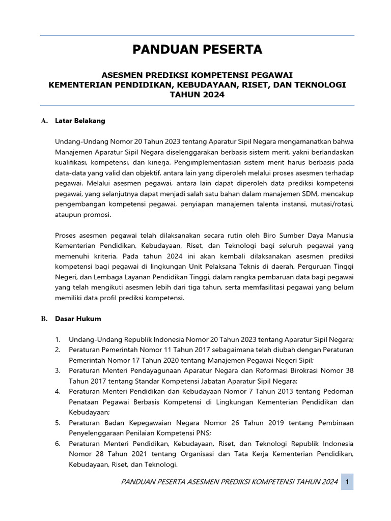 Panduan Asesmen Kompetensi ASN | PDF