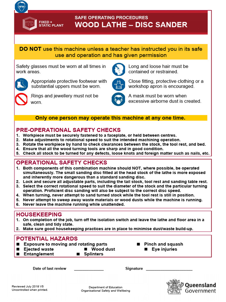 Sop Wood Lathe Disc Sander | PDF | Secondary Sector Of The Economy