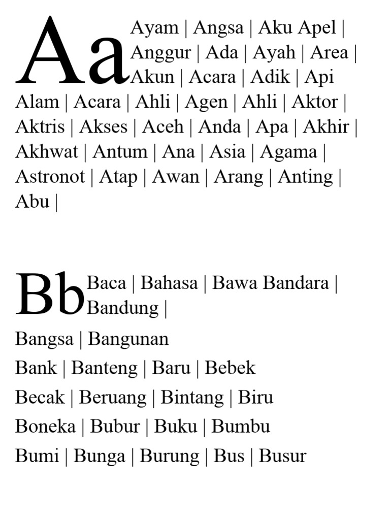 Abjad Kosa Kata | PDF