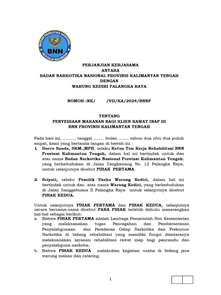 Draft PKS Makan Ranap | PDF | Pengelolaan Keuangan & Uang