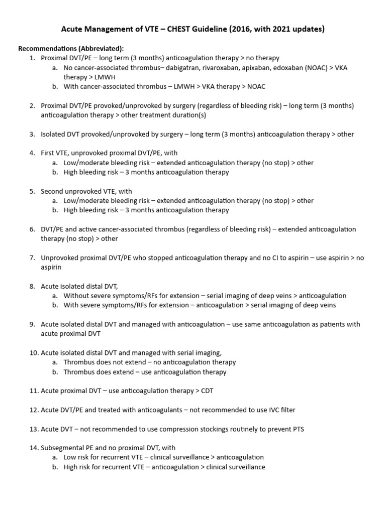 Acute Management of VTE | PDF | Clinical Medicine | Medicine