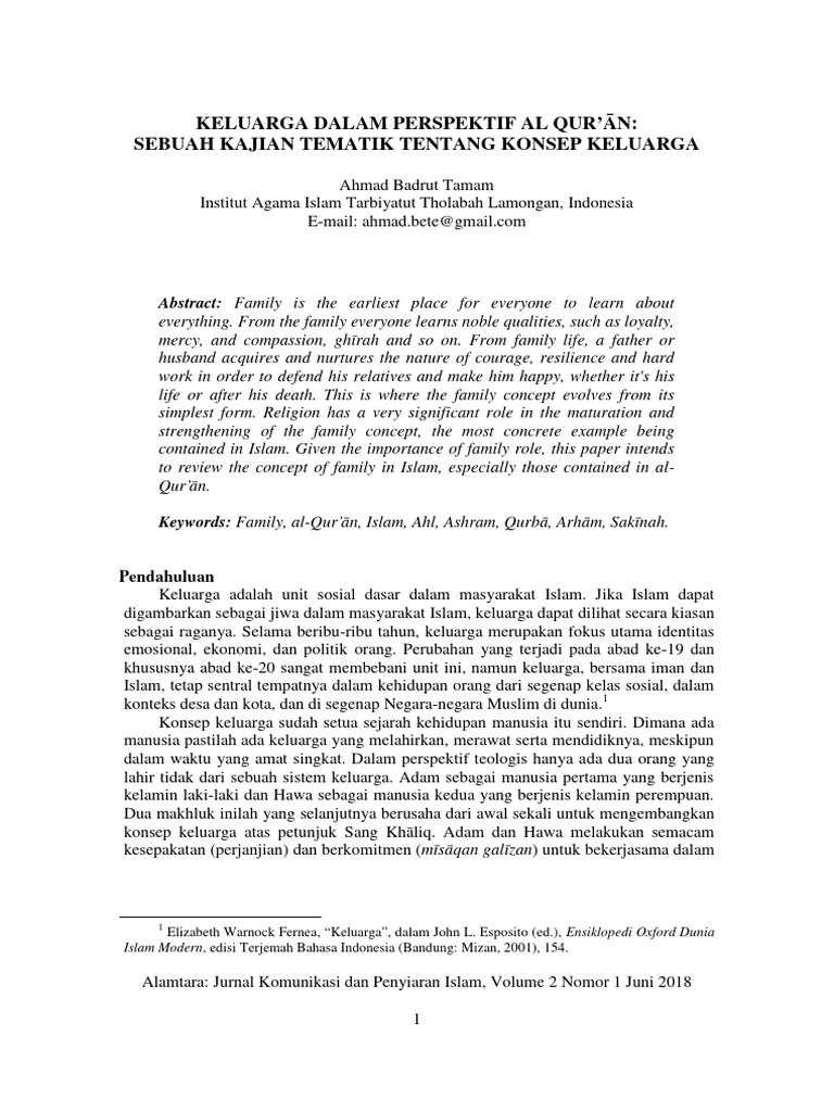 Keluarga Dalam Perspektif Al-Quran | PDF