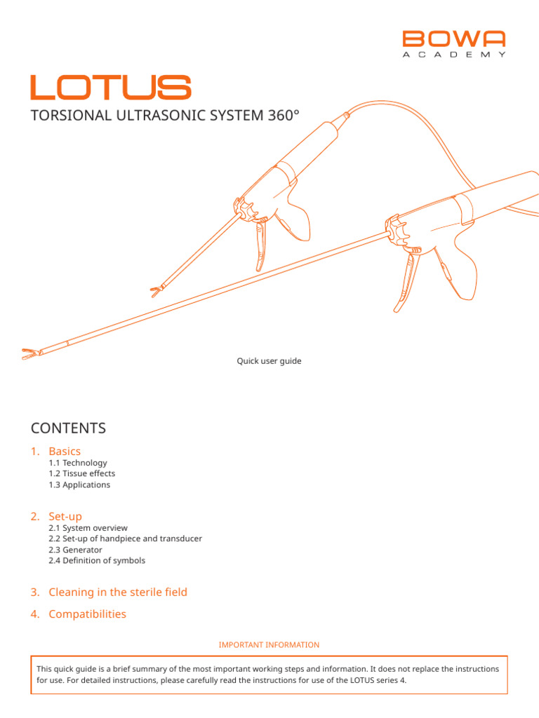 Bowa QRG 13049 Lotus 360 20210903 en | PDF | Electrical Connector | Surgery