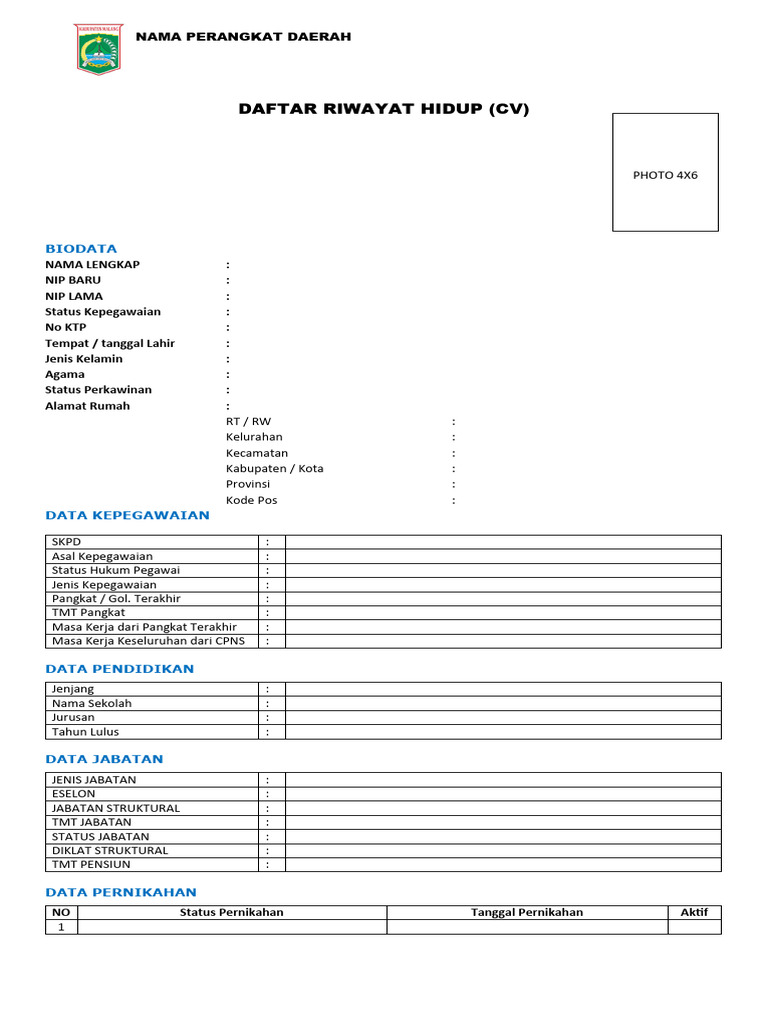 Contoh CV Kosong | PDF