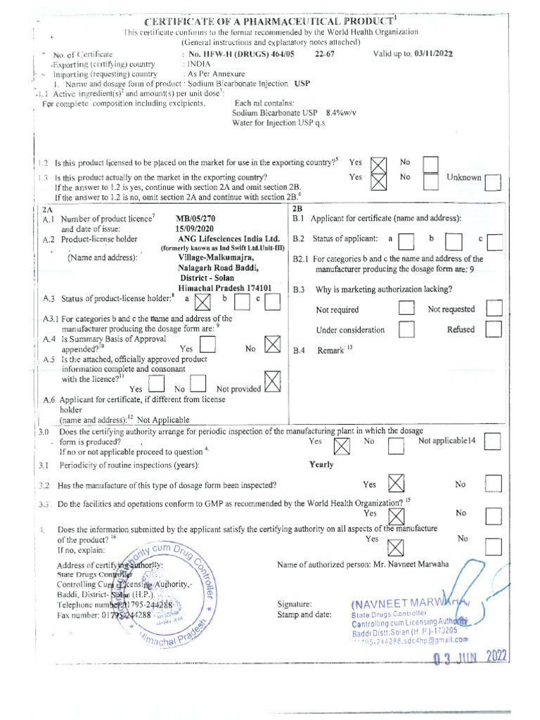 Sodium Bicarbonate 8.4% COPP | PDF