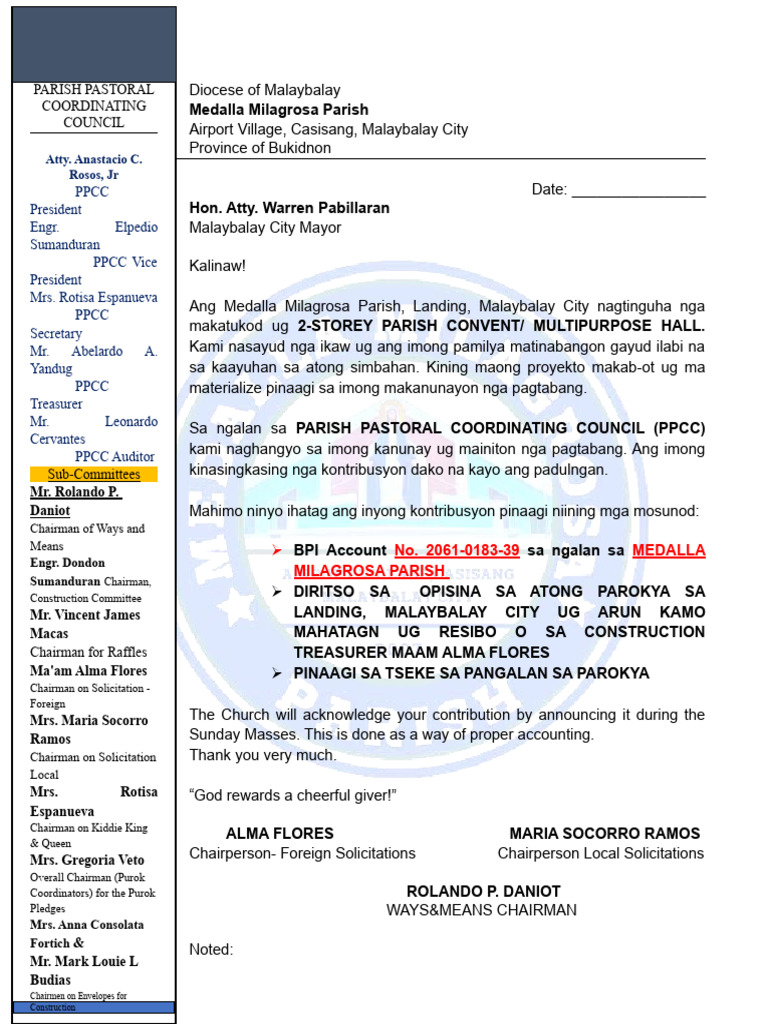 Solicitation Letter | PDF | Cooking, Food & Wine