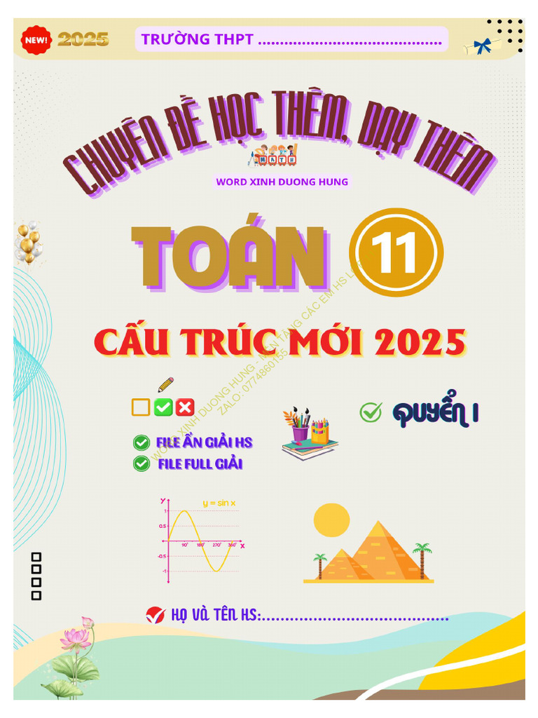 Quyen 1 - CĐ Hoc Them Toán 11 - CTM 2025 | PDF