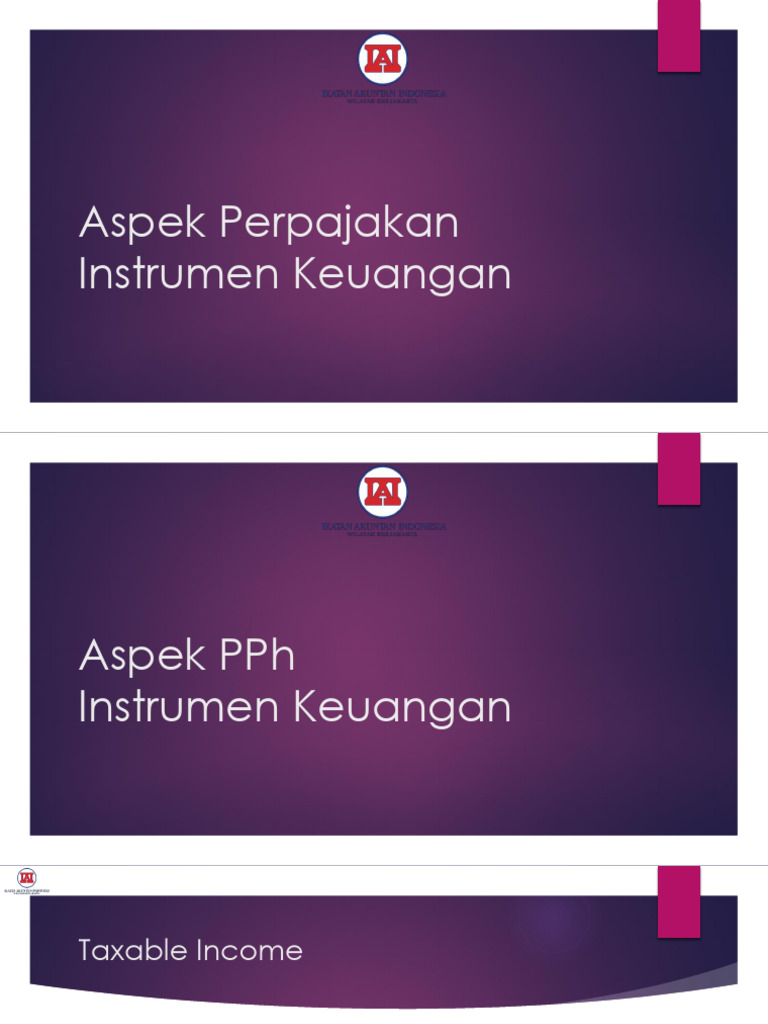 Aspek Perpajakan Instrumen Keuangan | PDF | Pengelolaan Keuangan & Uang