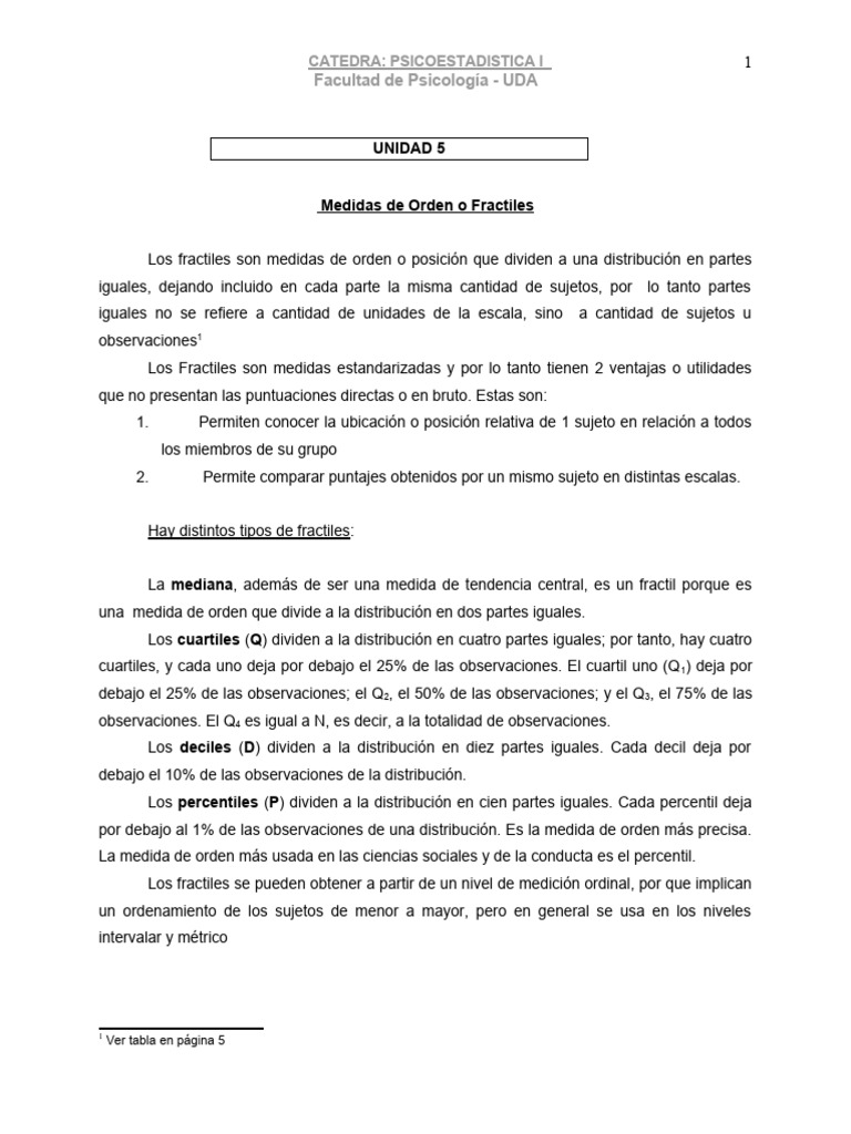 Unidad 5 - Fractiles | PDF | Muestreo (Estadísticas)