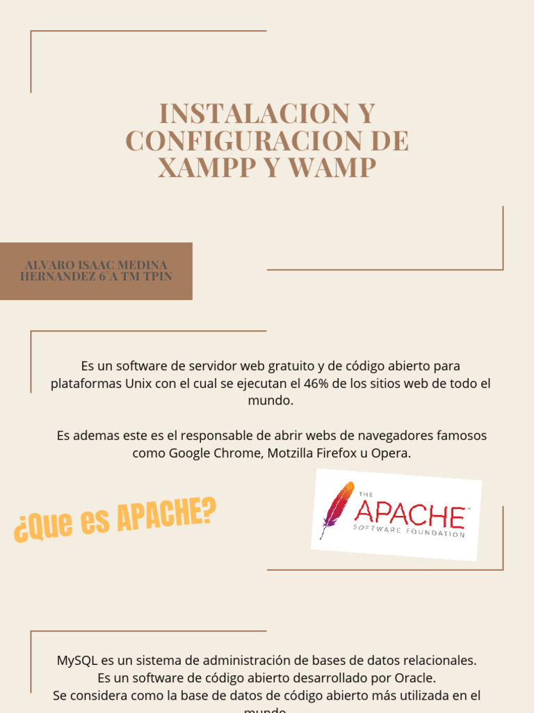 Canva Inst y Config Wamp Xamp | PDF | Mi sql | Tecnologías de la información