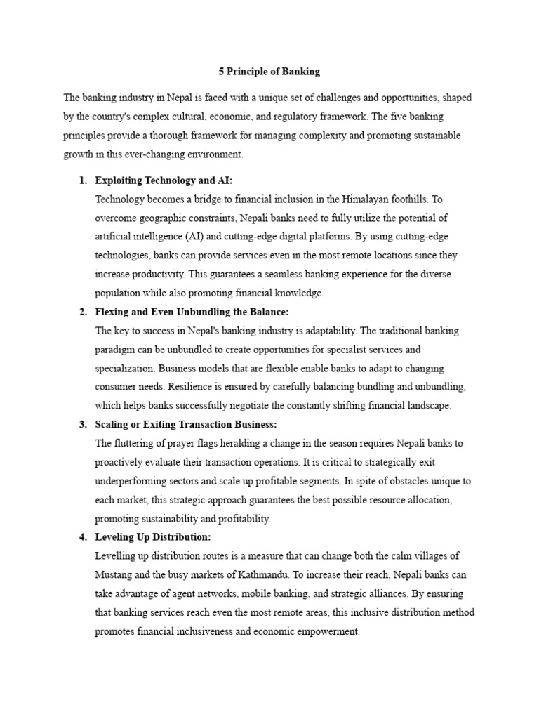 5 Key Banking Principles for Nepal | PDF | Nepal | Banks
